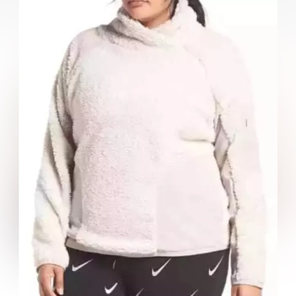 Nike | Jackets & Coats | Nike Faux Shearling Pullover Desert Tan Plus ...